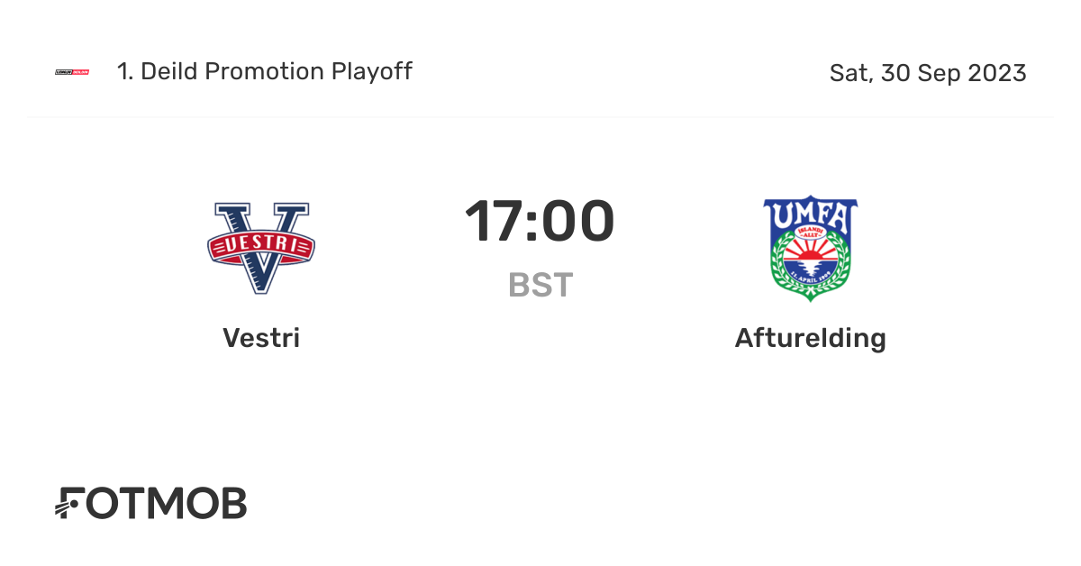 Vestri vs Afturelding - live score, predicted lineups and H2H stats.