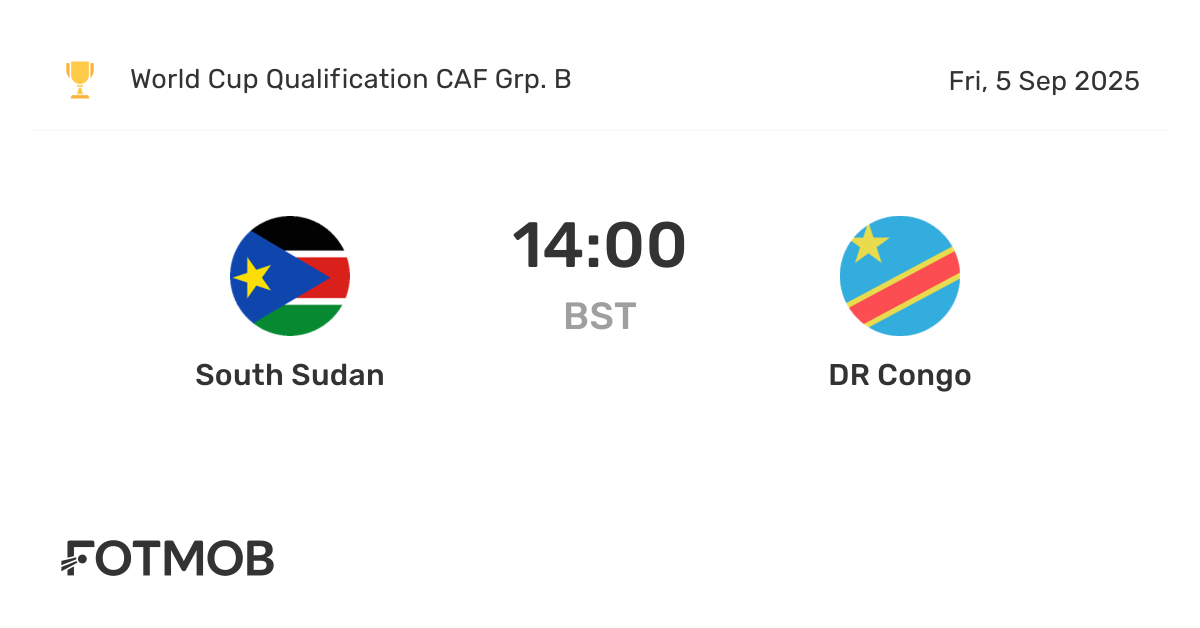 South Sudan vs DR Congo - live score, predicted lineups and H2H stats