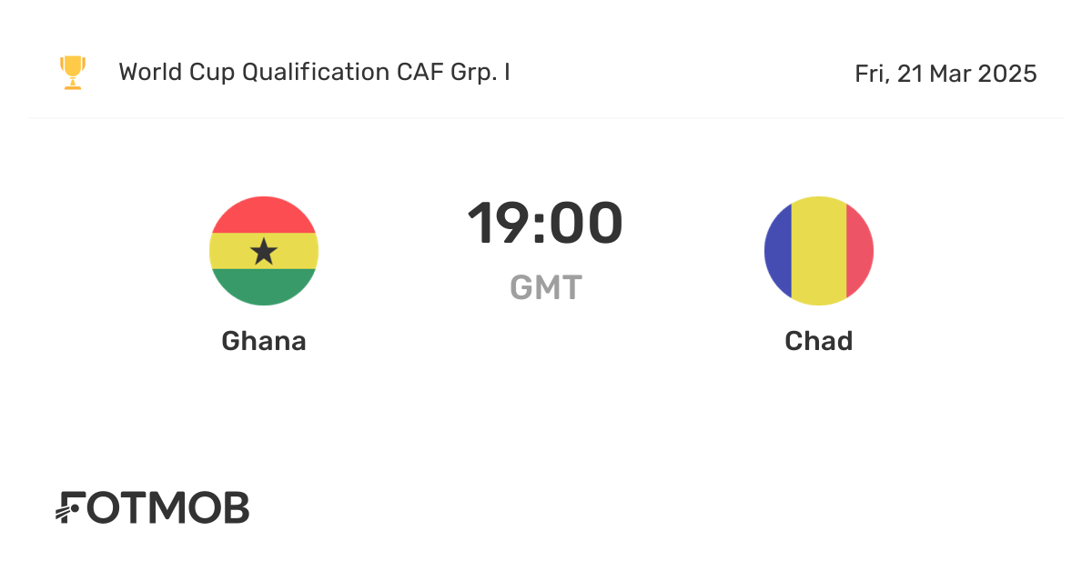 Ghana vs Chad - live score, predicted lineups and H2H stats