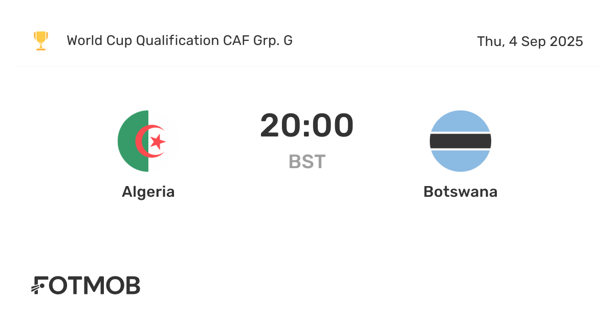 Algeria vs Botswana - live score, predicted lineups and H2H stats