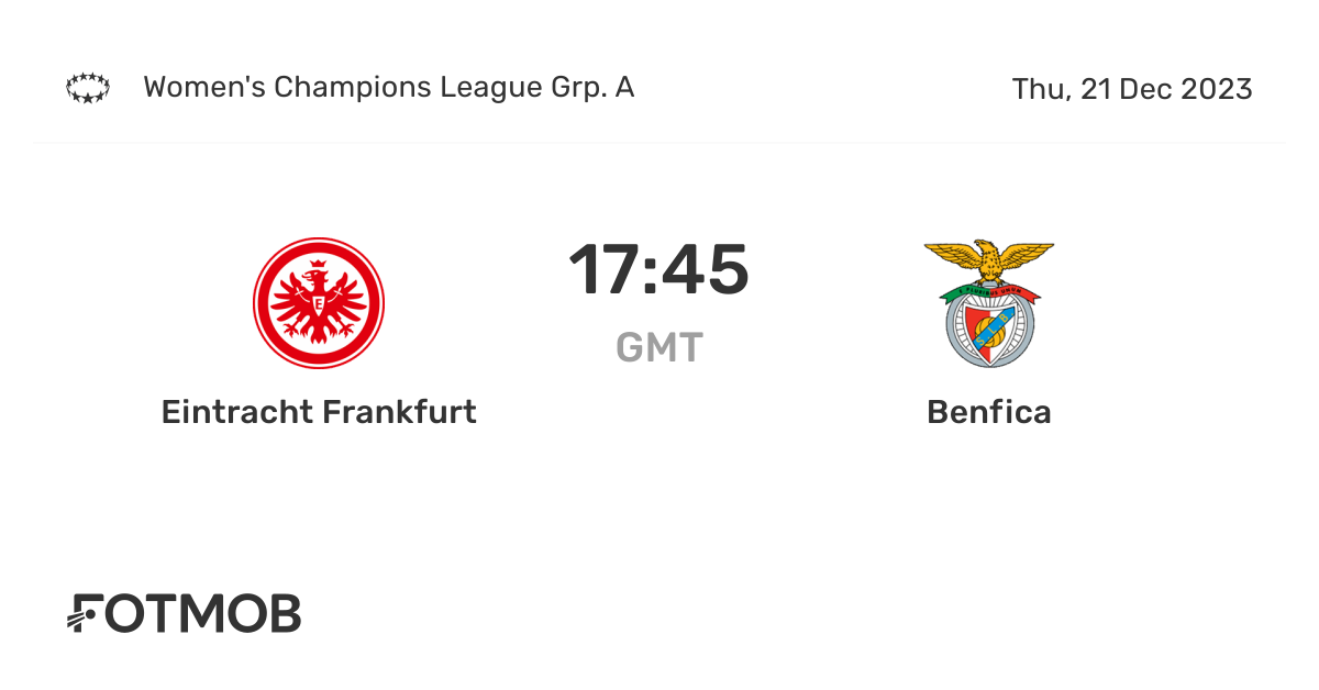 Eintracht Frankfurt vs SL Benfica - live score, predicted lineups and H2H stats