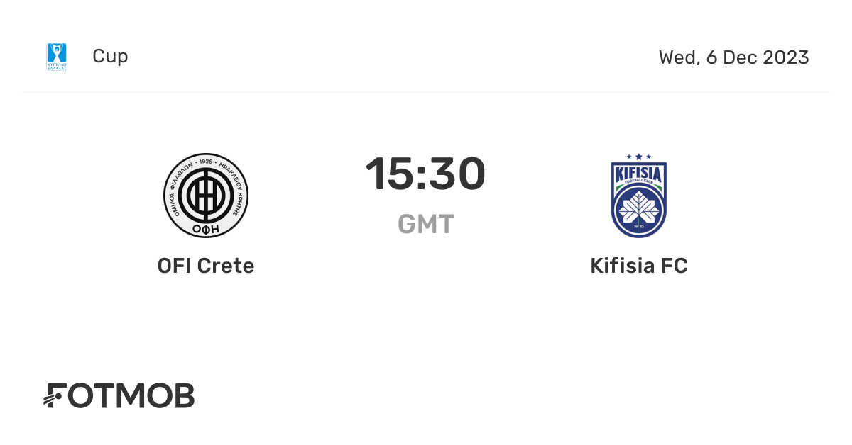 OFI Crete vs Kifisia FC - live score, predicted lineups and H2H stats.