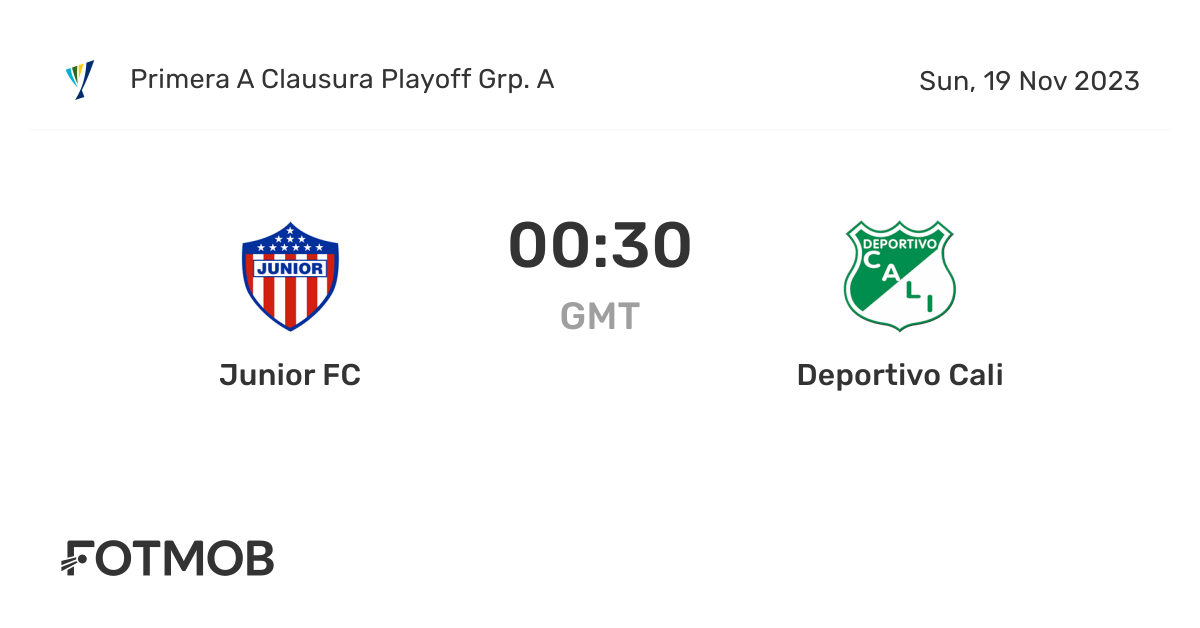 Junior FC vs Deportivo Cali - live score, predicted lineups and H2H stats.