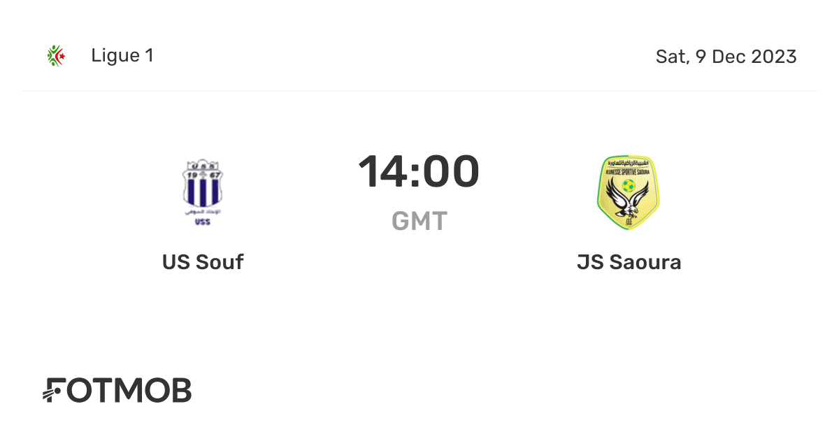 US Souf vs JS Saoura - live score, predicted lineups and H2H stats