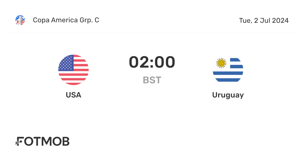 USA vs Uruguay - live score, predicted lineups and H2H stats