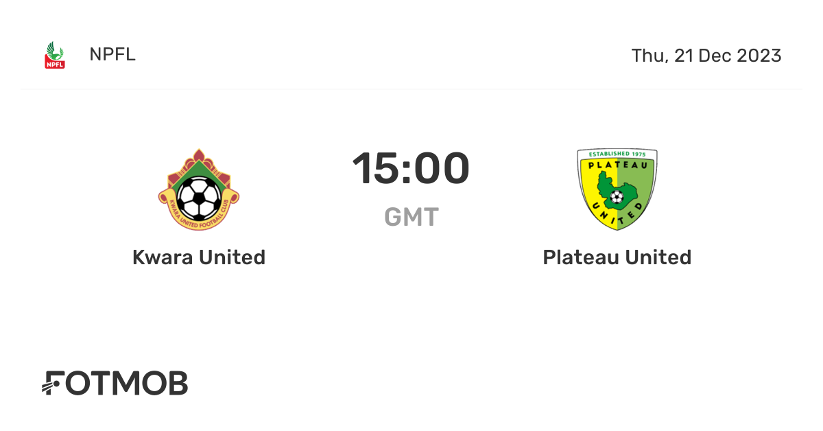 Kwara United vs Plateau United - live score, predicted lineups and H2H ...