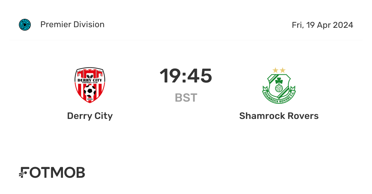 Derry City vs Shamrock Rovers - live score, predicted lineups and H2H stats