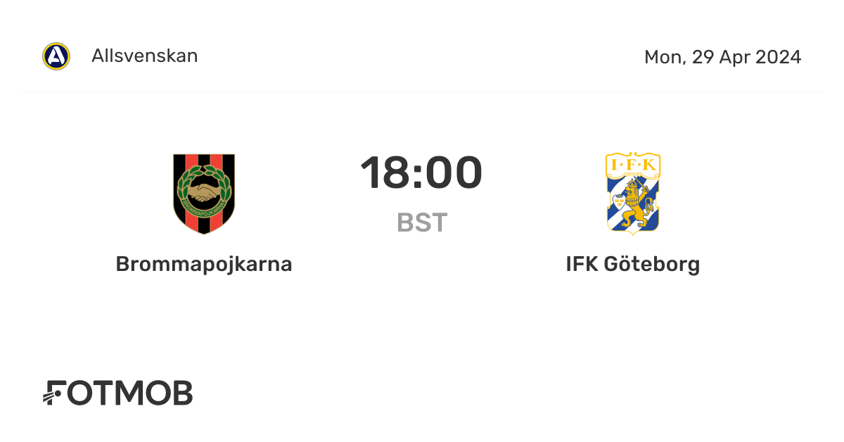 Brommapojkarna vs IFK Göteborg - marcador en vivo, alineaciones ...