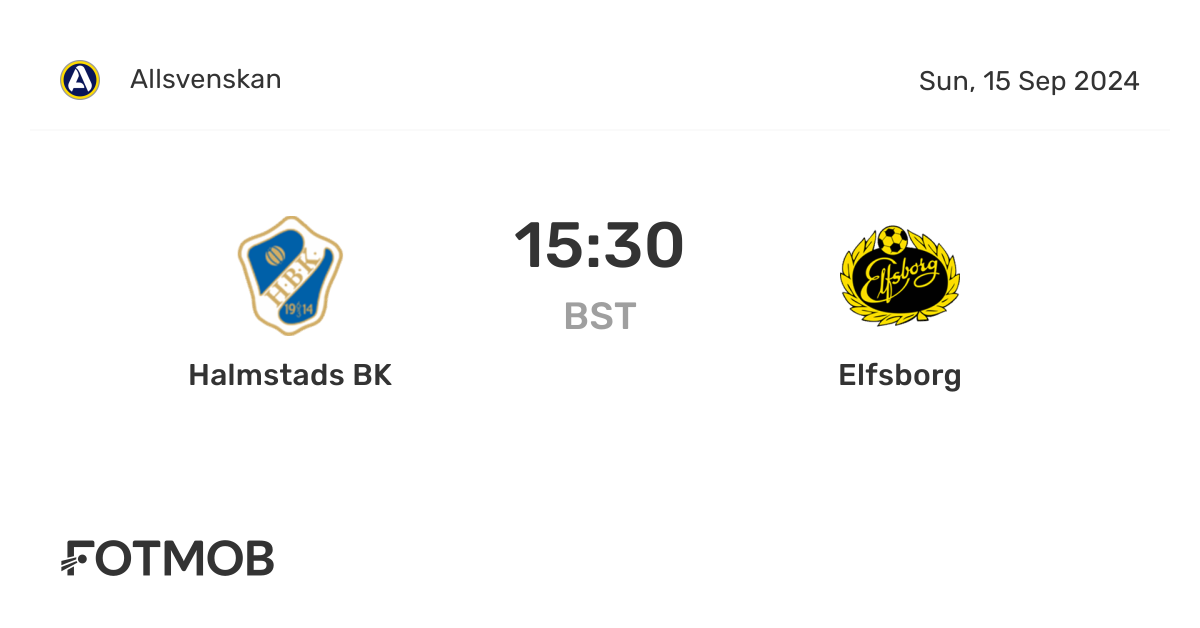 Halmstads BK vs Elfsborg - live score, predicted lineups and H2H stats