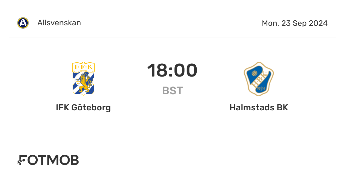 IFK Göteborg vs Halmstads BK - live score, predicted lineups and H2H stats