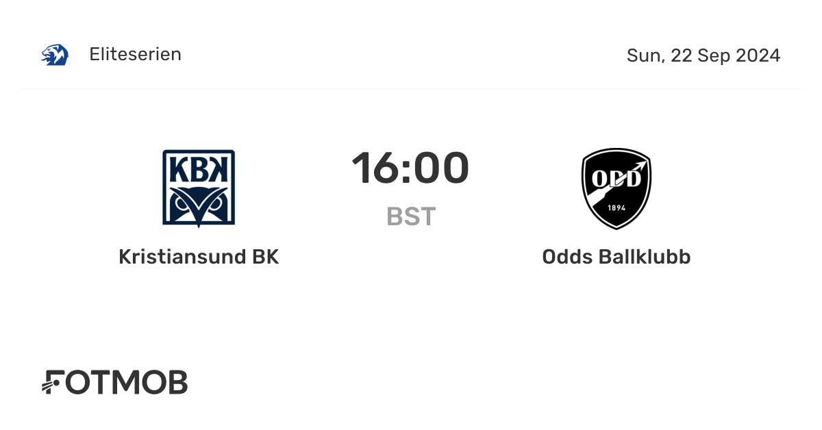 Kristiansund BK vs Odds Ballklubb - live score, predicted lineups and ...