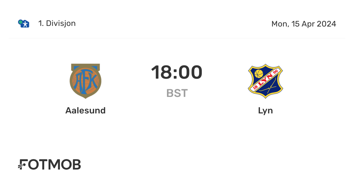 Aalesund vs Lyn - live score, predicted lineups and H2H stats