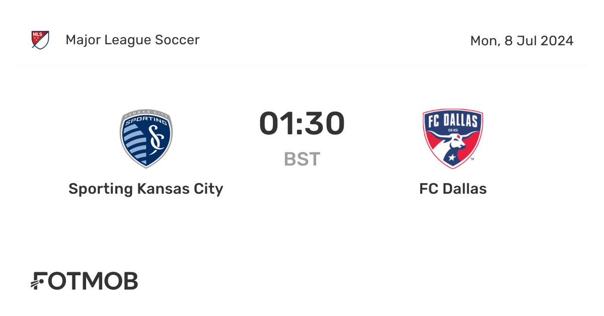 Sporting Kansas City 대 Fc Dallas 실시간 점수 예상 스타팅 라인업 및 H2h 통계