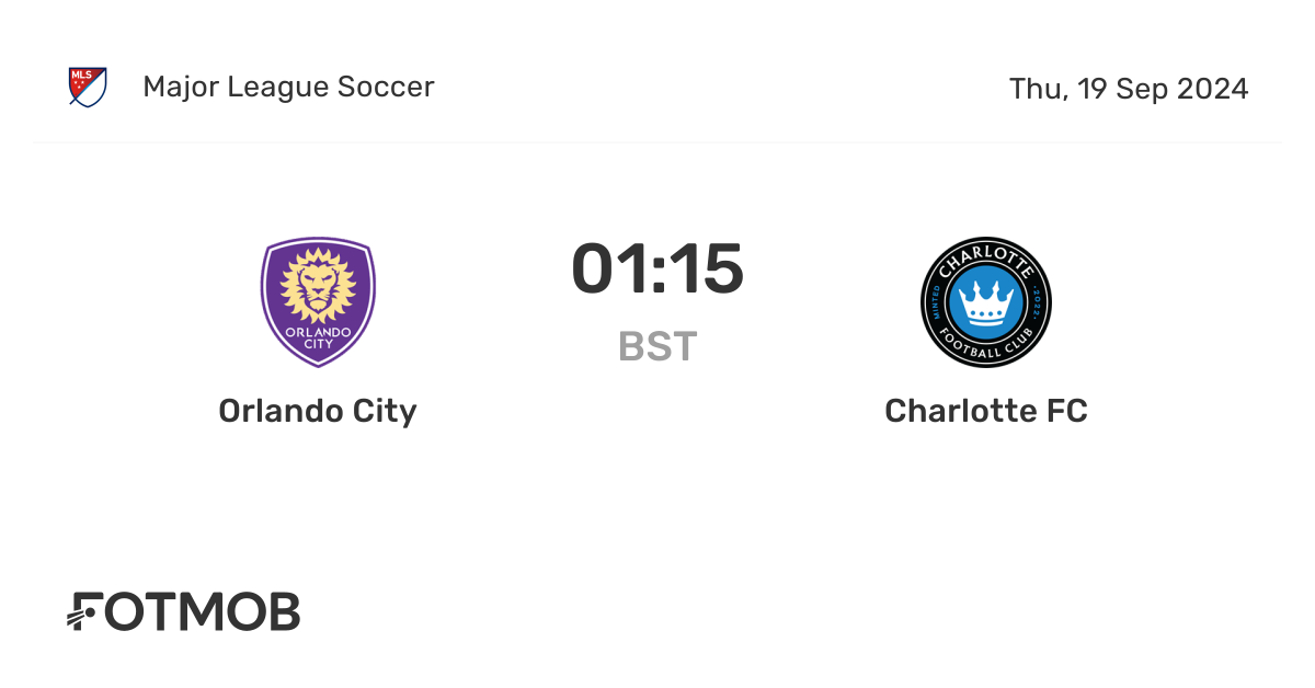 Orlando City vs Charlotte FC - live score, predicted lineups and H2H stats