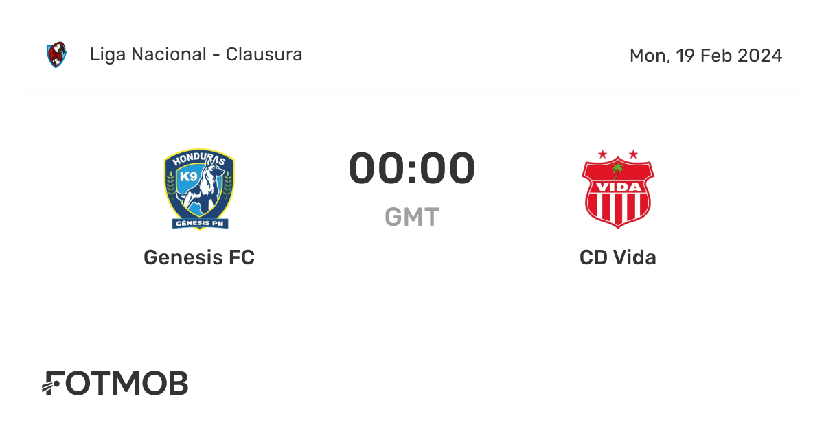 Genesis FC vs CD Vida - marcador en vivo, alineaciones previstas y ...