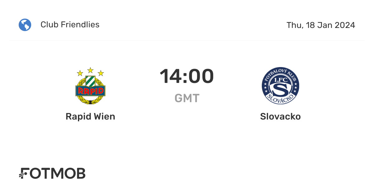 Rapid Wien vs Slovacko - live score, predicted lineups and H2H stats