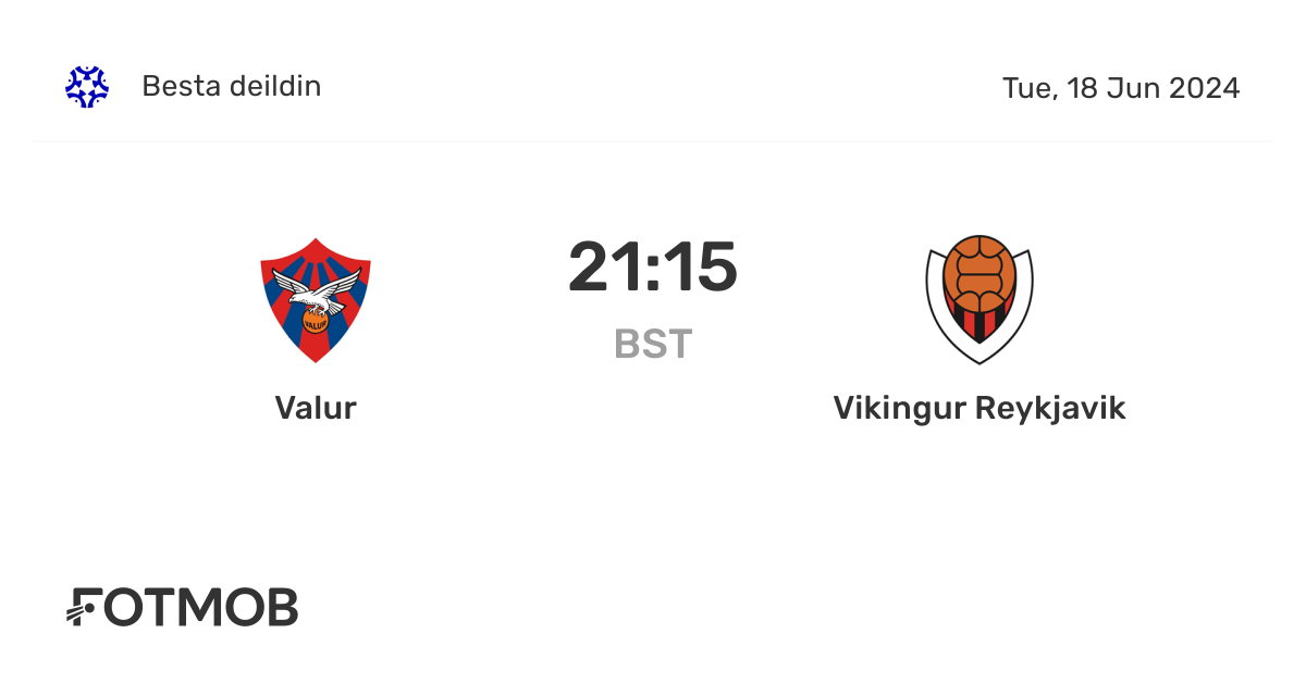 Valur vs Vikingur Reykjavik - live score, predicted lineups and H2H stats