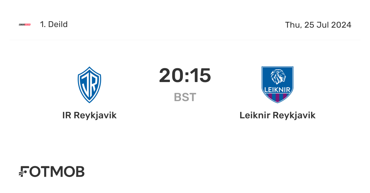IR Reykjavik vs Leiknir Reykjavik - live score, predicted lineups and ...