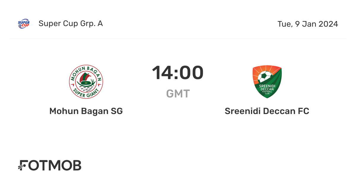 Mohun Bagan SG vs Sreenidi Deccan FC - live score, predicted lineups and H2H stats
