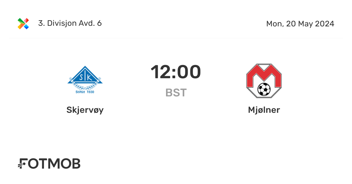 Skjervøy vs Mjølner - live score, predicted lineups and H2H stats