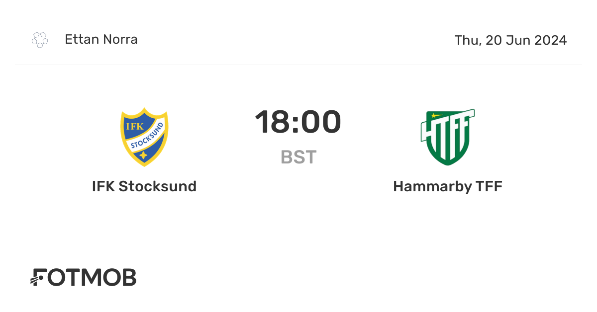 IFK Stocksund vs Hammarby TFF - marcador en vivo, alineaciones previstas y estadísticas H2H