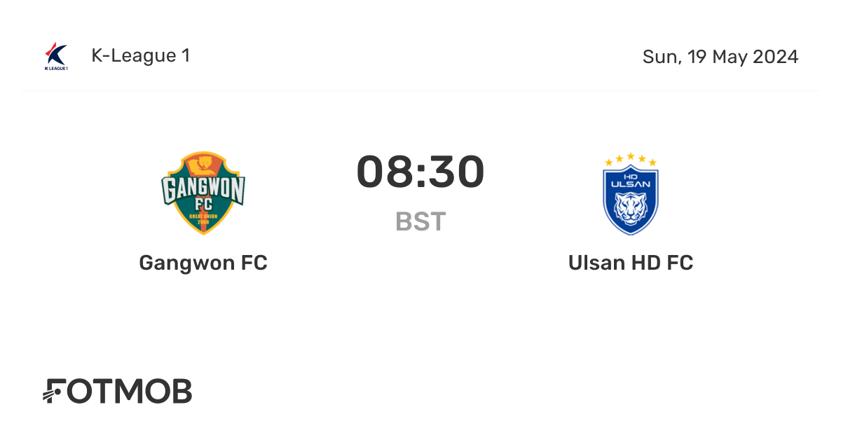 Gangwon FC vs Ulsan HD FC - live score, predicted lineups and H2H stats