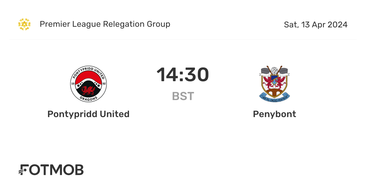 Pontypridd United vs Penybont - live score, predicted lineups and H2H stats