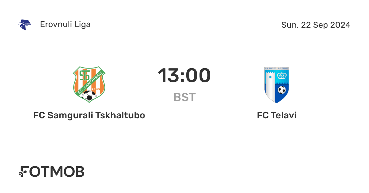 FC Samgurali Tskhaltubo vs FC Telavi - marcador en vivo, alineaciones ...