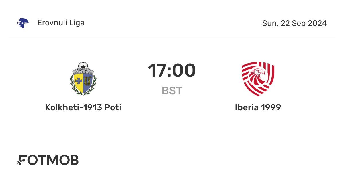 Kolkheti-1913 Poti vs Iberia 1999 - live score, predicted lineups and H2H stats