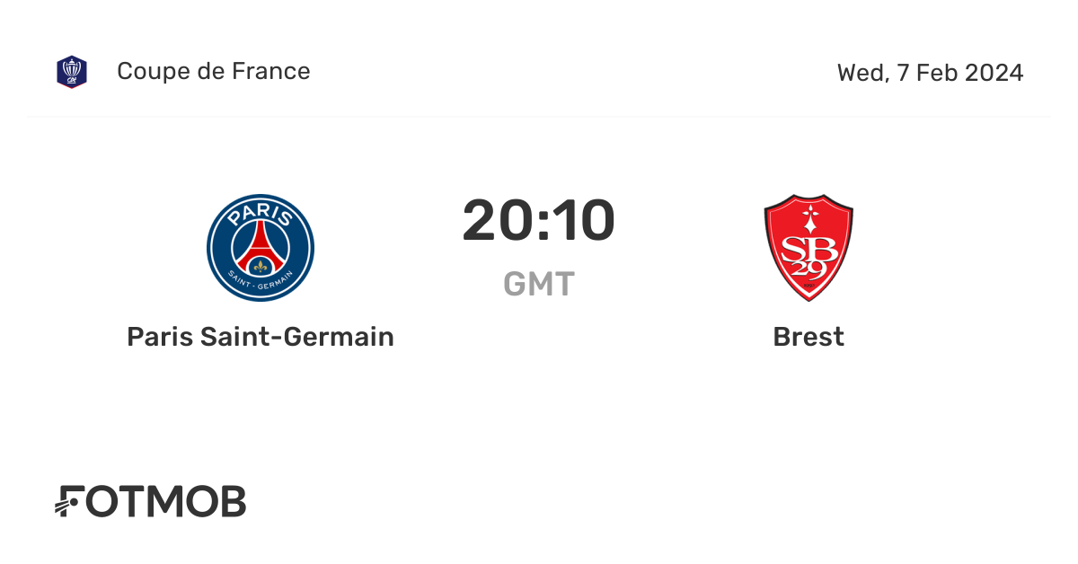 Paris Saint-Germain contre Brest - score en direct, compositions ...
