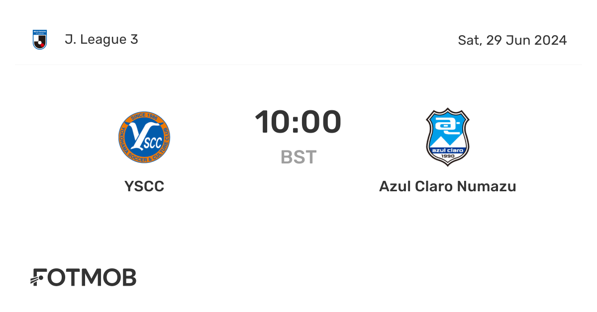 YSCC vs Azul Claro Numazu - live score, predicted lineups and H2H stats
