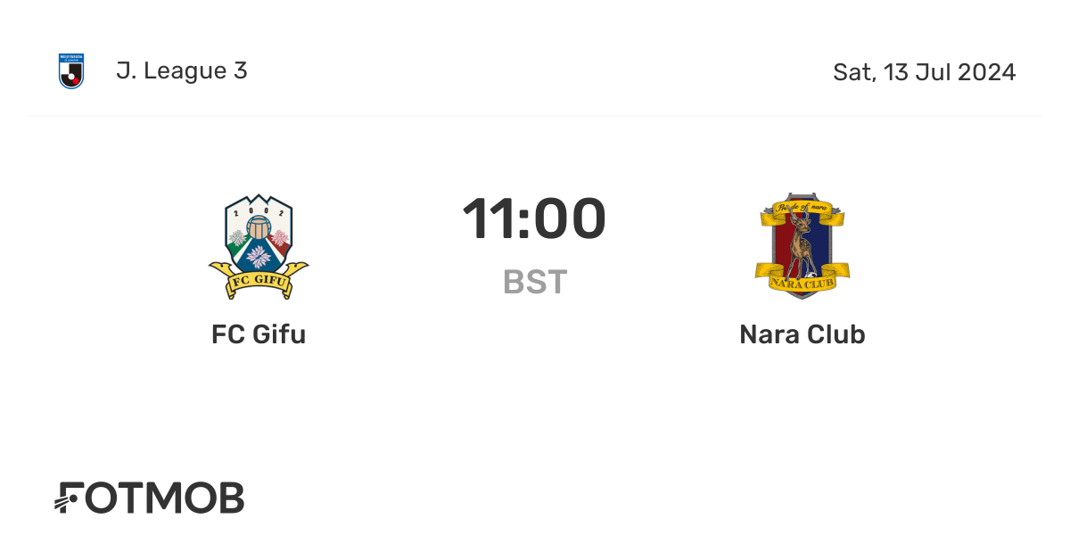 FC Gifu vs Nara Club - live score, predicted lineups and H2H stats