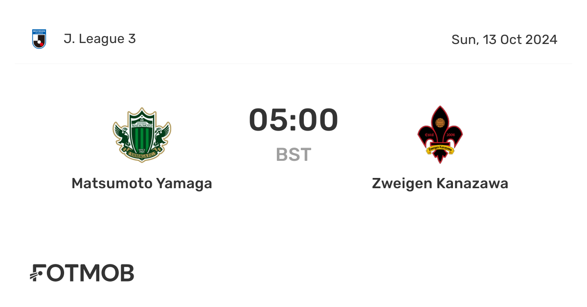 Matsumoto Yamaga vs Zweigen Kanazawa - live score, predicted lineups and H2H stats