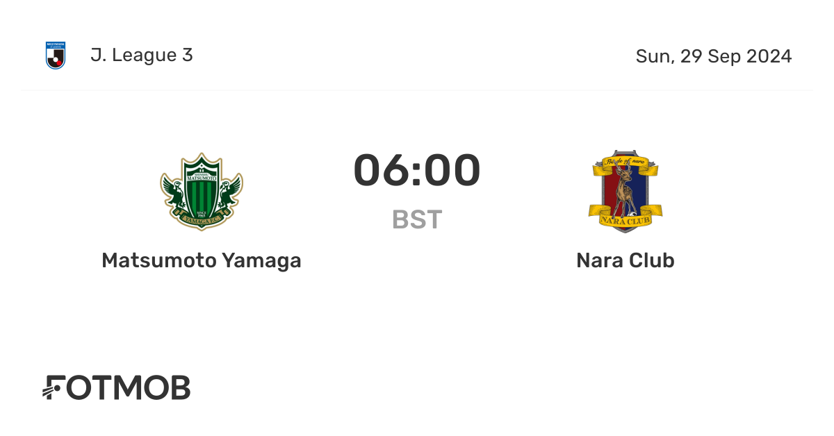 Matsumoto Yamaga vs Nara Club - live score, predicted lineups and H2H stats