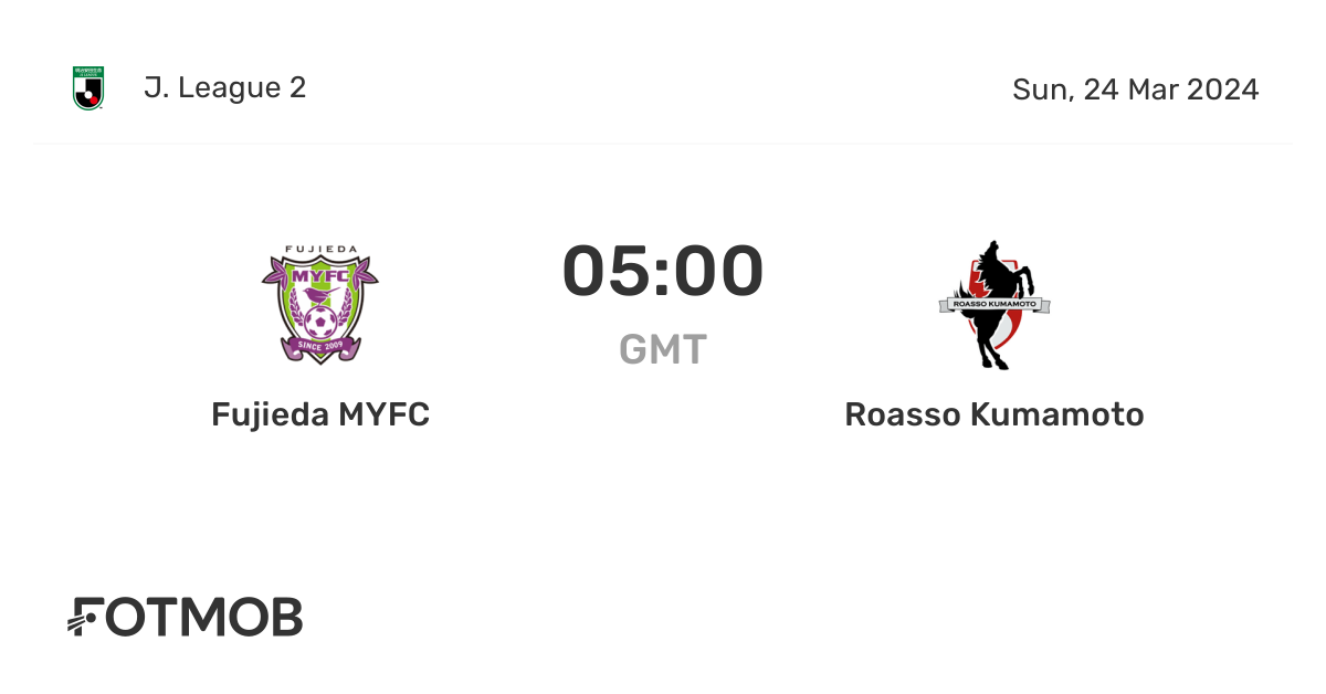 Fujieda MYFC vs Roasso Kumamoto - live score, predicted lineups and H2H stats