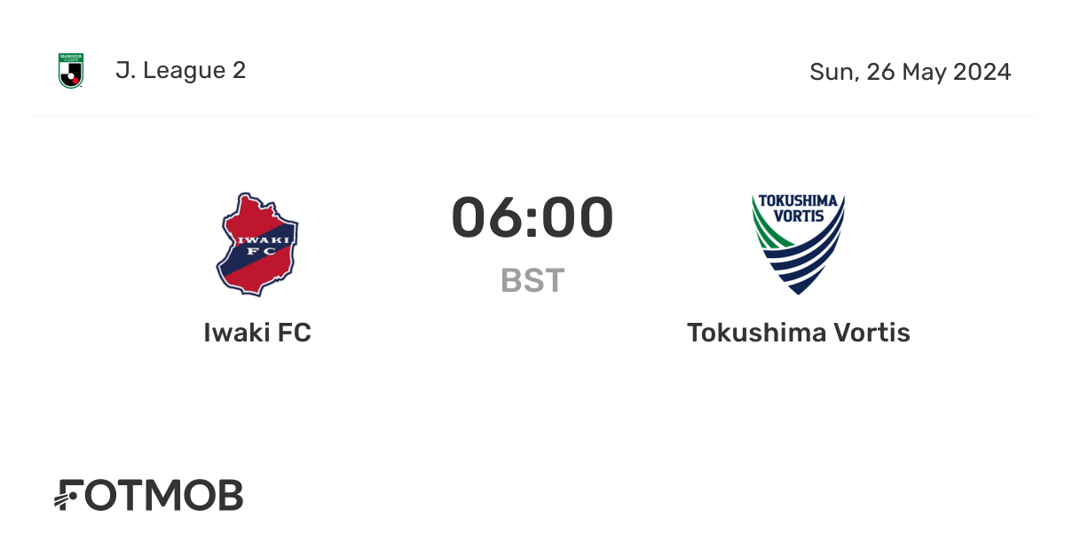 Iwaki FC vs Tokushima Vortis - live score, predicted lineups and H2H stats