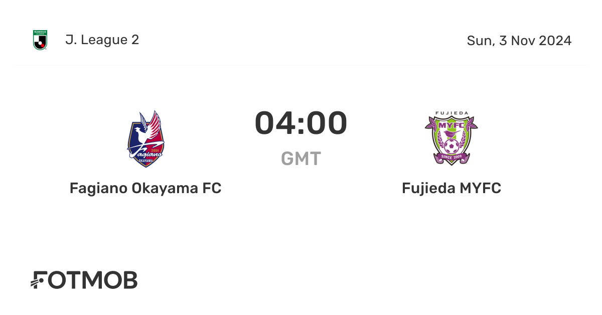 Fagiano Okayama FC vs Fujieda MYFC - live score, predicted lineups and H2H stats