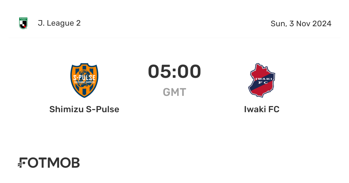 Shimizu S-Pulse vs Iwaki FC - ライブスコア、予想されるラインナップ、対戦成績