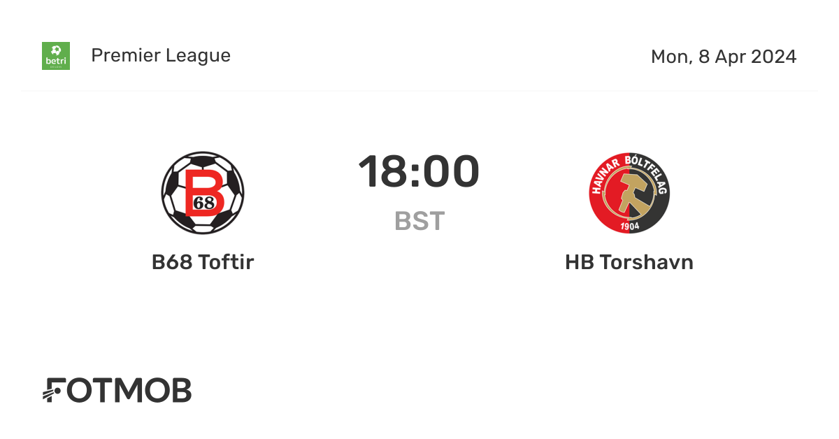 B68 Toftir vs HB Torshavn - marcador en vivo, alineaciones previstas y ...