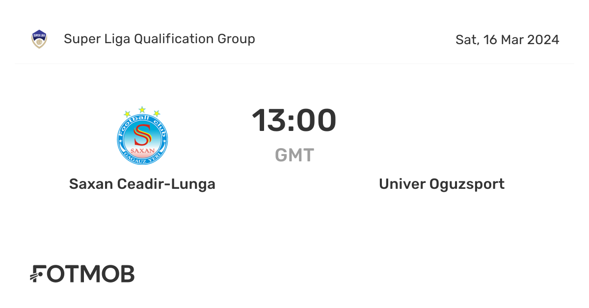 Saxan Ceadir-Lunga vs Univer Oguzsport - live score, predicted lineups ...