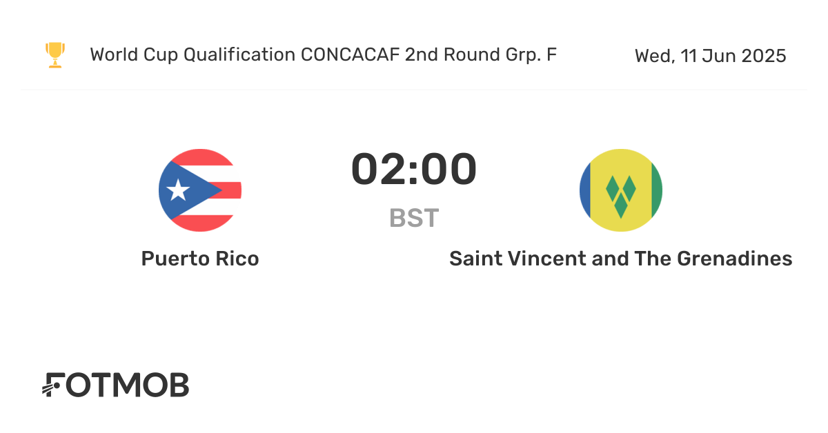 Puerto Rico vs Saint Vincent and The Grenadines - live score, predicted ...