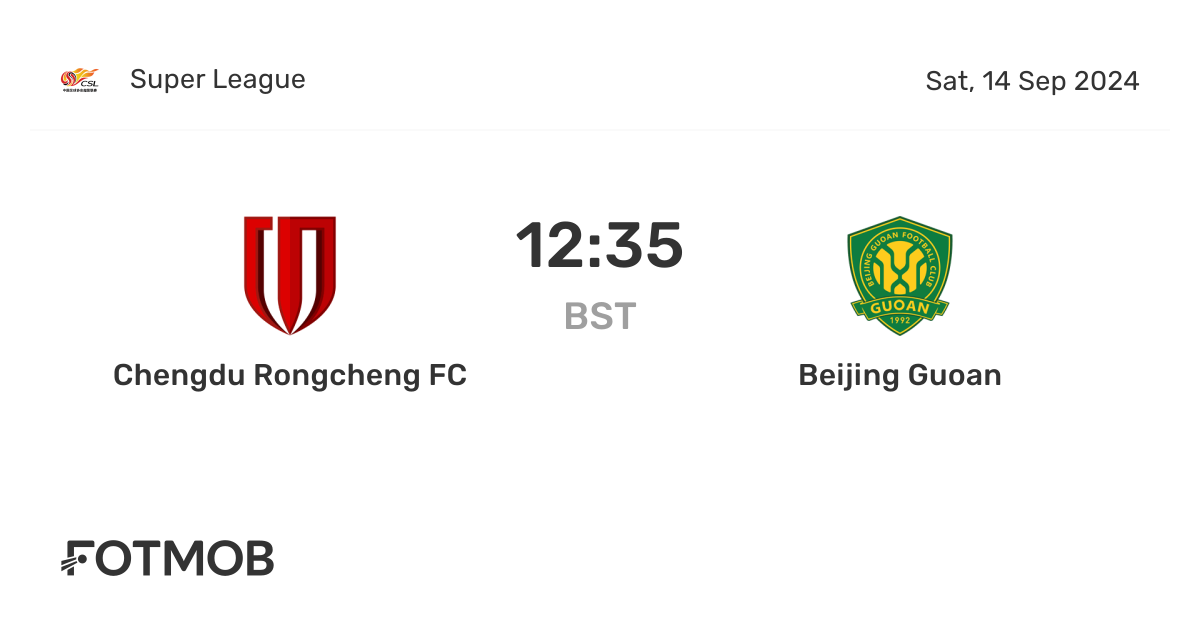Chengdu Rongcheng FC vs Beijing Guoan - resultado ao vivo, equipas ...