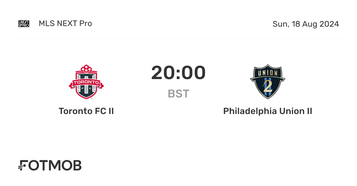 Toronto FC II vs Philadelphia Union II - live score, predicted lineups ...