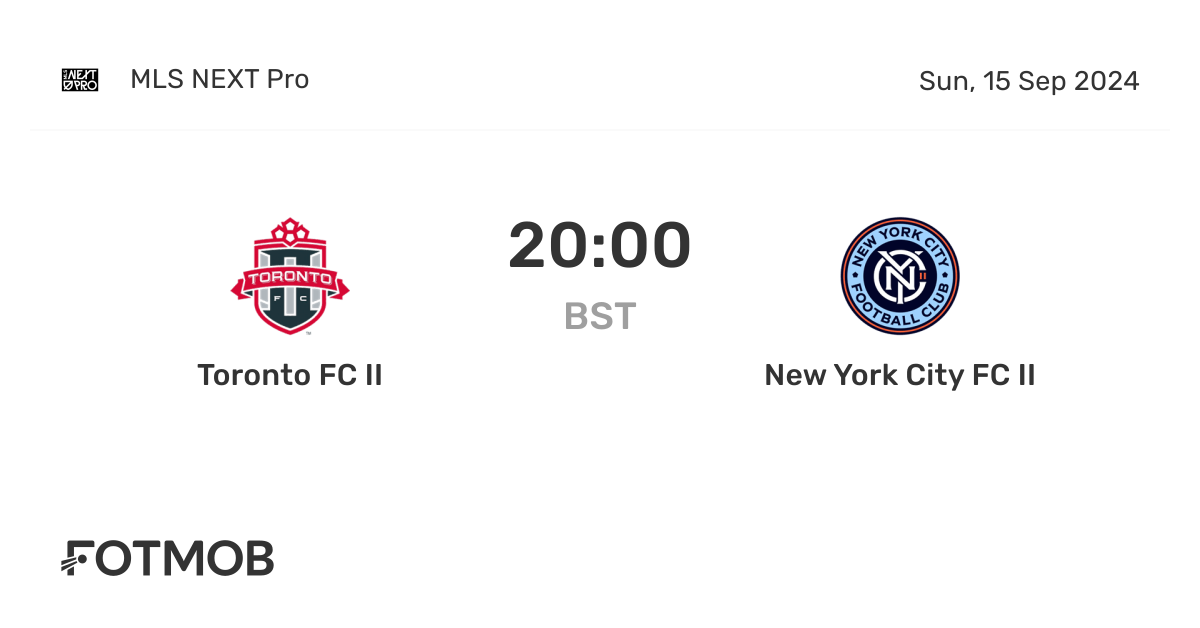 Toronto FC II vs New York City FC II - live score, predicted lineups ...