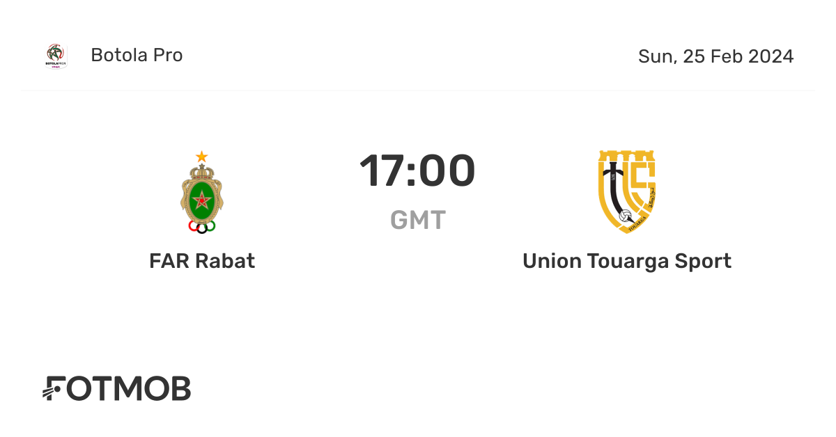 FAR Rabat vs Union Touarga Sport - live score, predicted lineups and ...