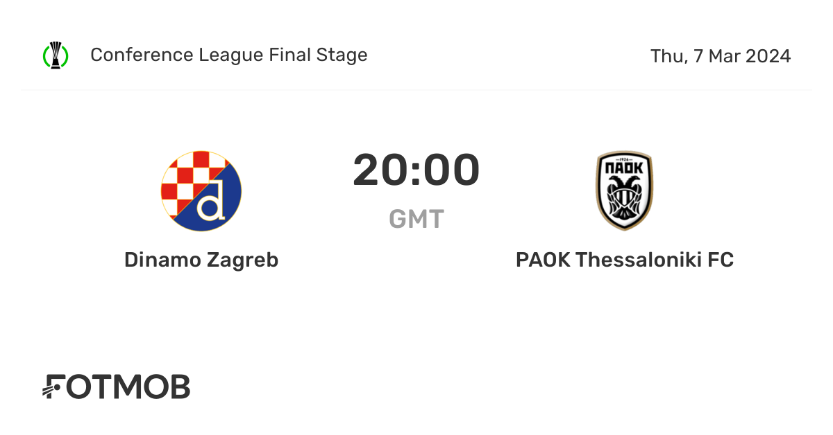Dinamo Zagreb vs PAOK Thessaloniki FC - live score, predicted lineups and H2H stats