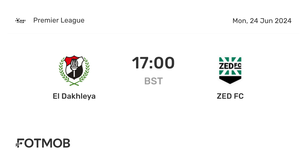 El Dakhleya vs ZED FC - live score, predicted lineups and H2H stats