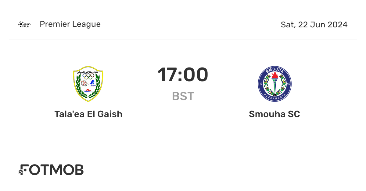 Tala'ea El Gaish vs Smouha SC - live score, predicted lineups and H2H stats