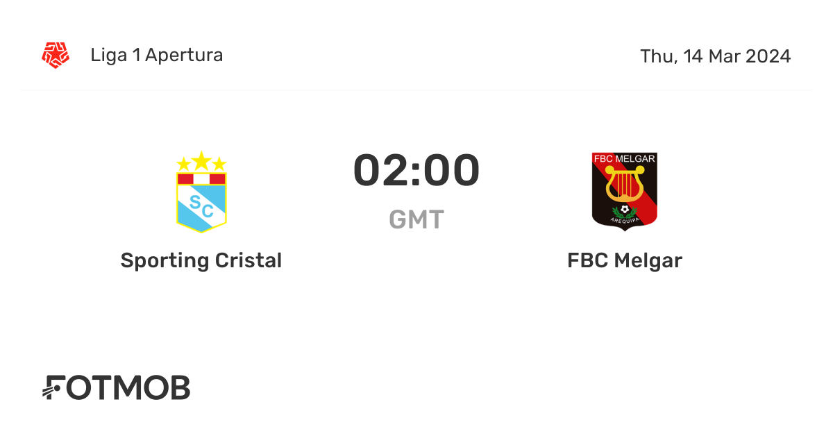 Sporting Cristal vs FBC Melgar - skor langsung, susunan pemain prediksi, dan statistik H2H