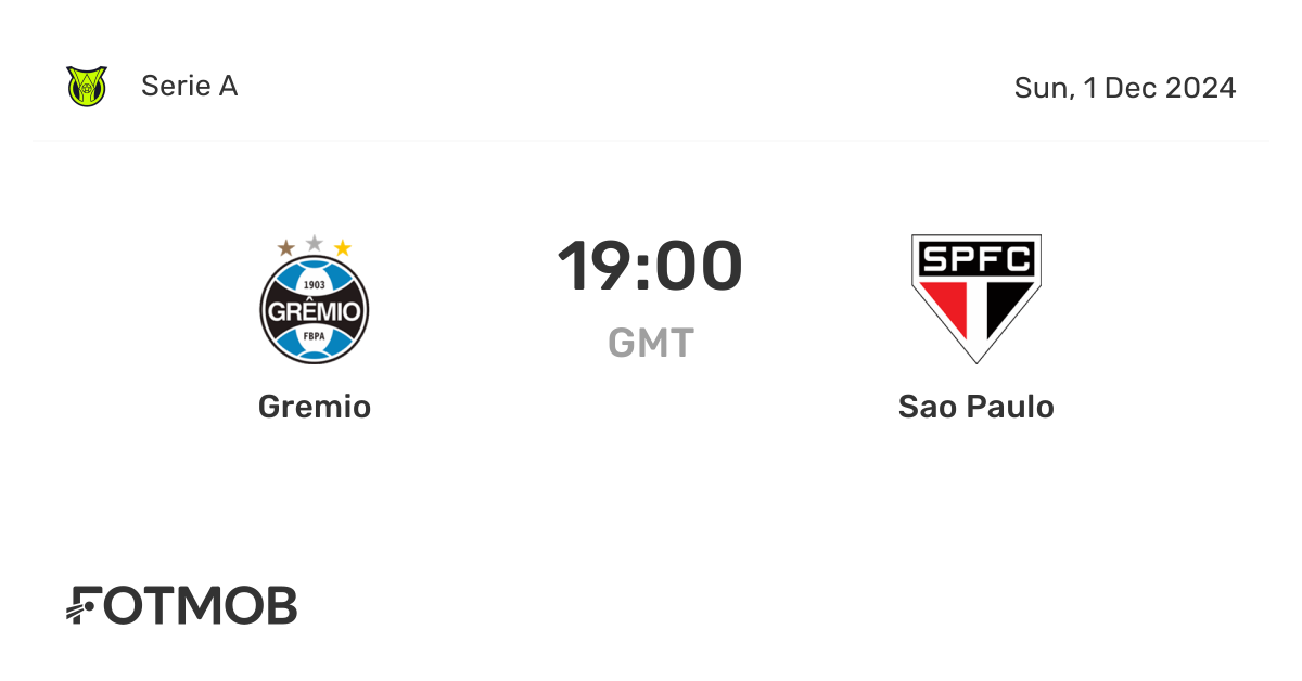 Gremio vs Sao Paulo - marcador en vivo, alineaciones previstas y ...